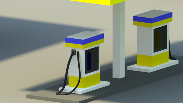 gas station low poly 3D Model in Buildings 3DExport