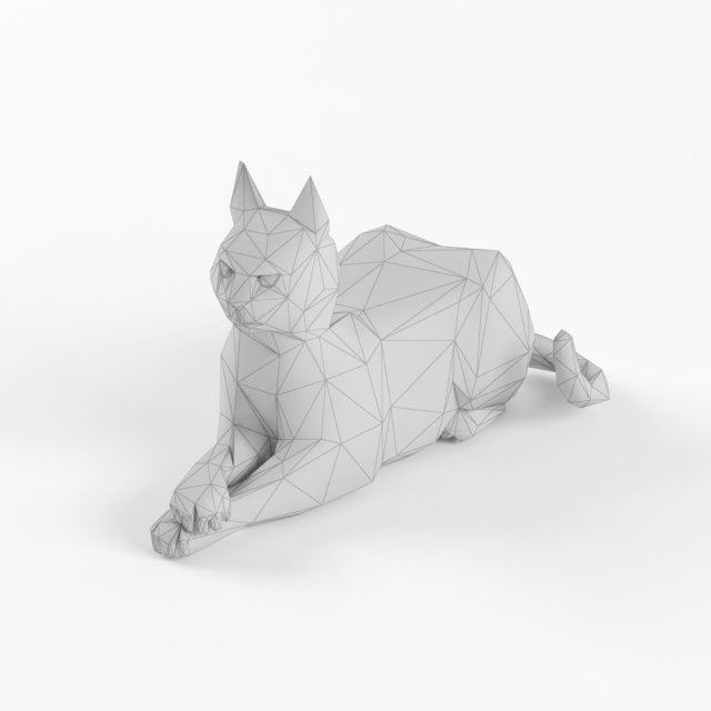 low poly cat set animal lowpoly low-poly 3D Model in Cat 3DExport
