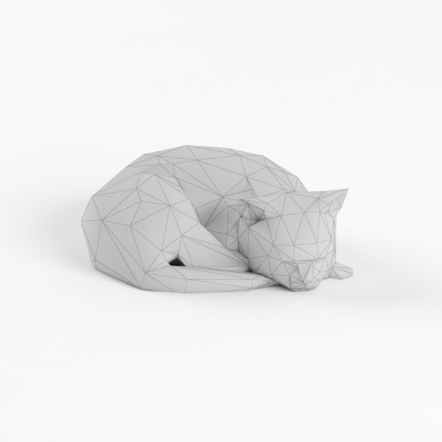 low poly cat set animal lowpoly low-poly 3D Model in Cat 3DExport