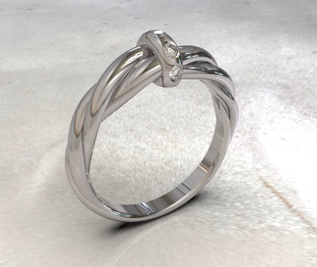 Twisted ring 3D Model in Jewellery 3DExport
