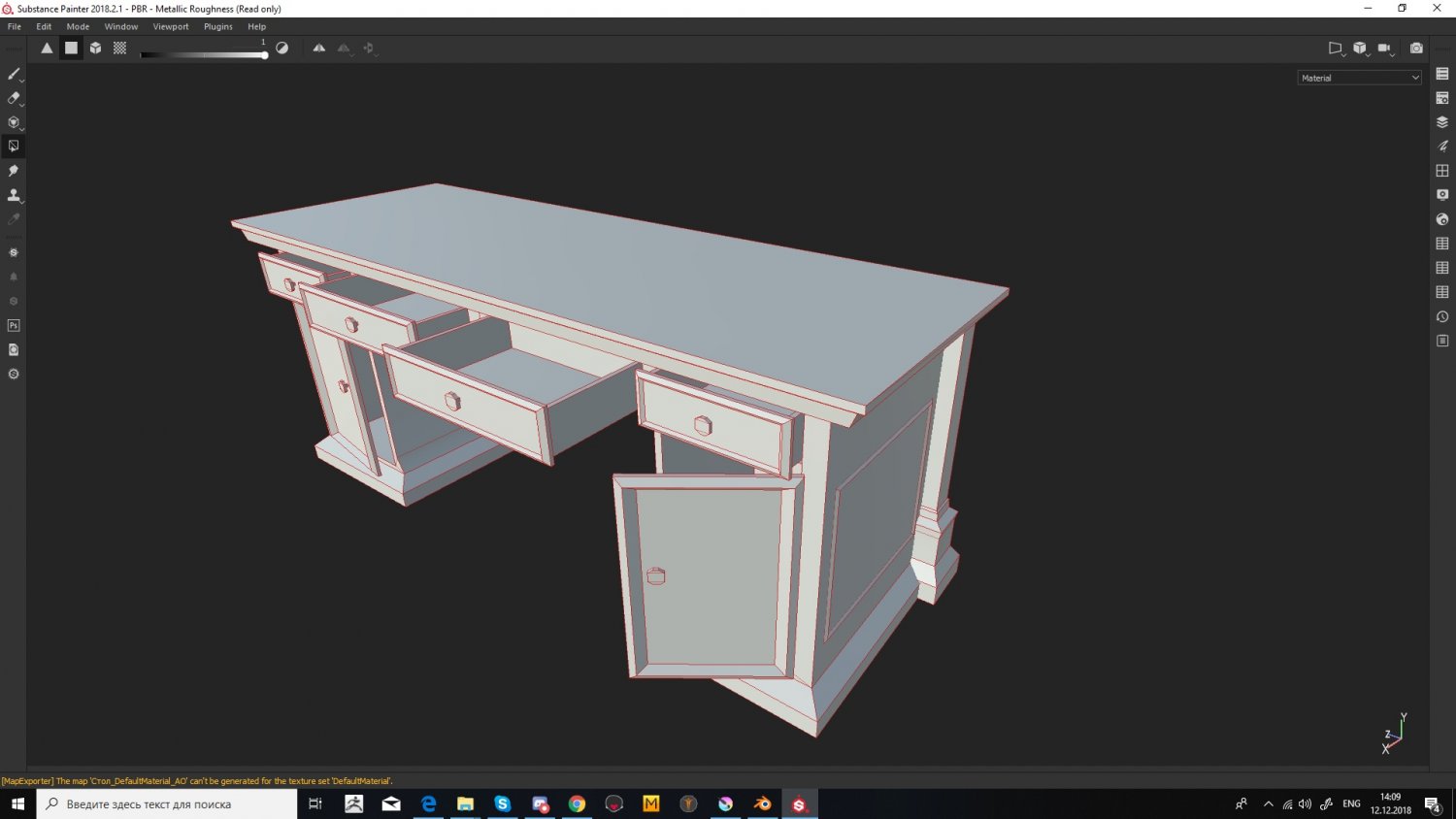 old office table 3D Model in Desk 3DExport
