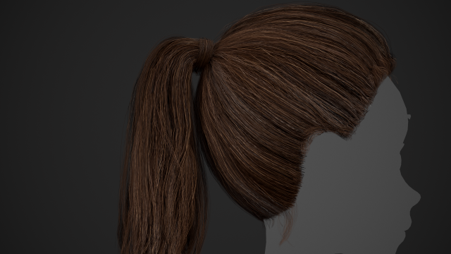 Female Hair Cards Style 4 - Ponytail 3D Model in Game Assets 3DExport