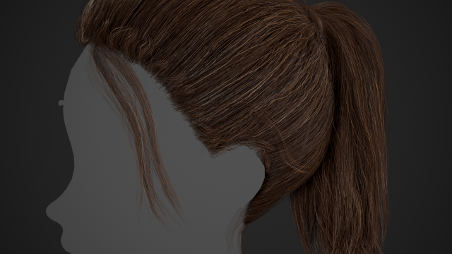 Female Hair Cards Style 4 - Ponytail 3D Model in Game Assets 3DExport
