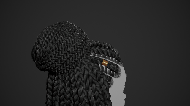 Female Hair Cards Style 8 - Braids And Knot 2 3D Model in Game Assets ...