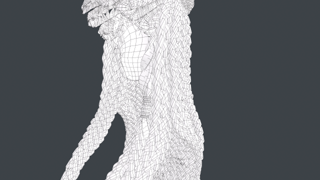 Female Hair Cards Style 8 - Braids And Knot 2 3D Model in Game Assets 3DExport