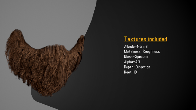 Facial Hair Cards Style 3 - Goatee Beard Modelo 3D in Hombre 3DExport