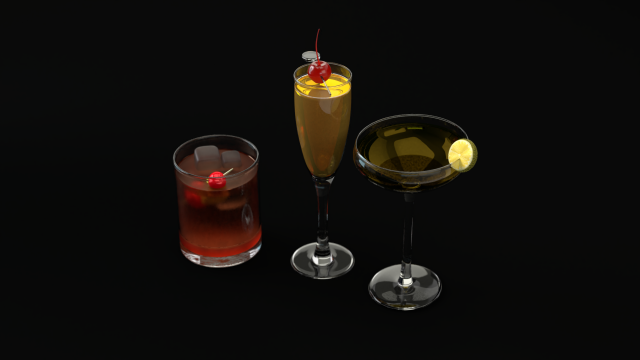 cocktails 3D Model in Beverage 3DExport