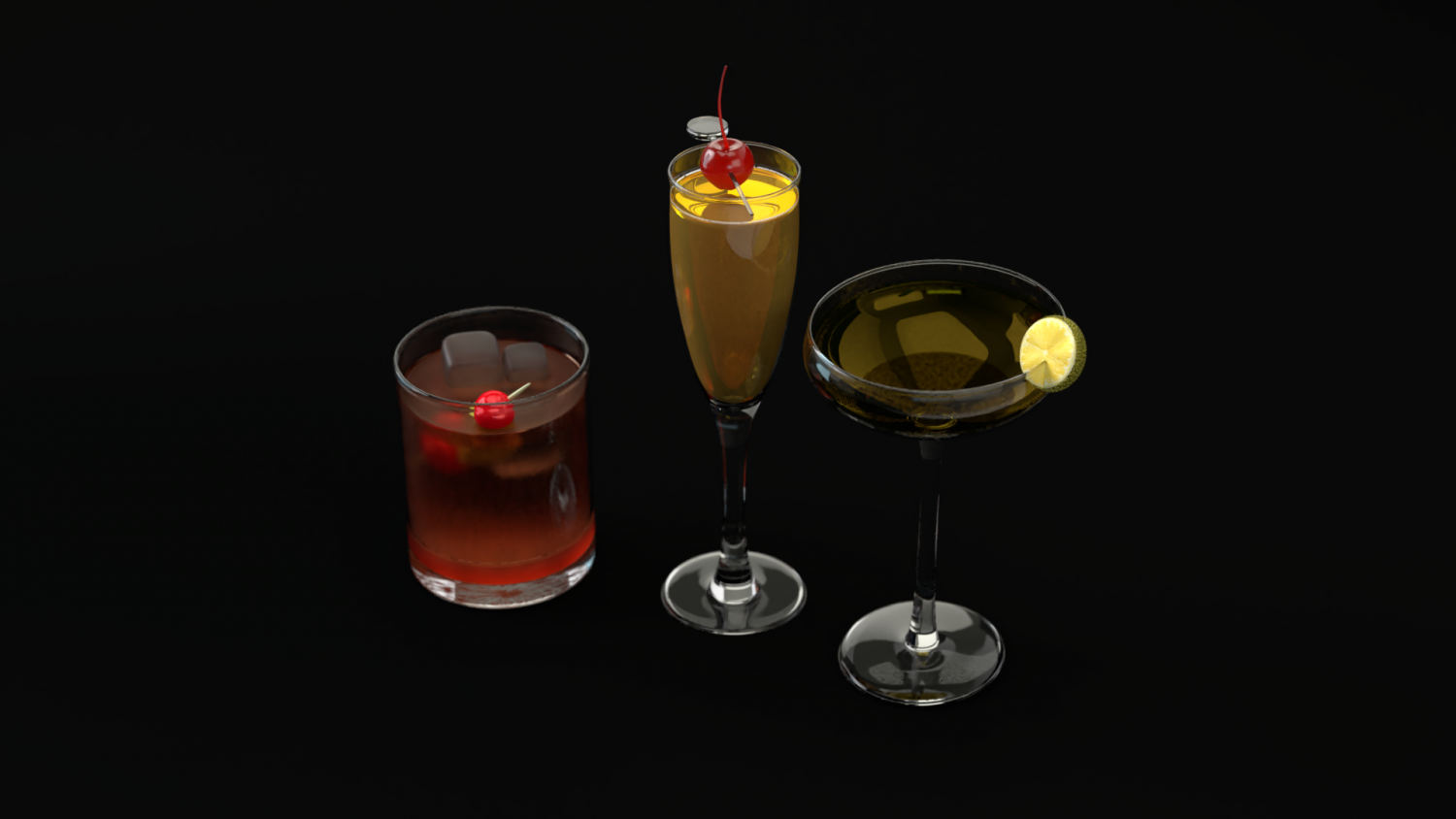 Cocktails 3D Model in Beverage 3DExport