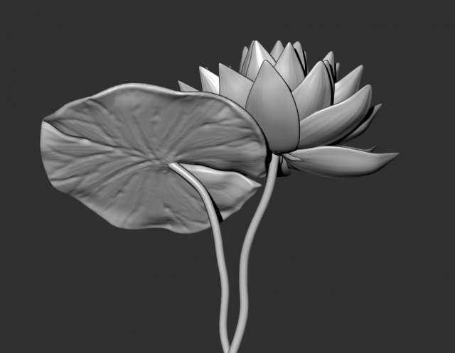 lotus flower high poly and 3d print 3D Model in Flowers 3DExport