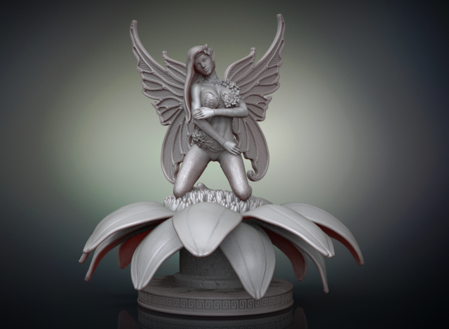 fairy in flower 3d print model 3D Print Model in Figurines 3DExport