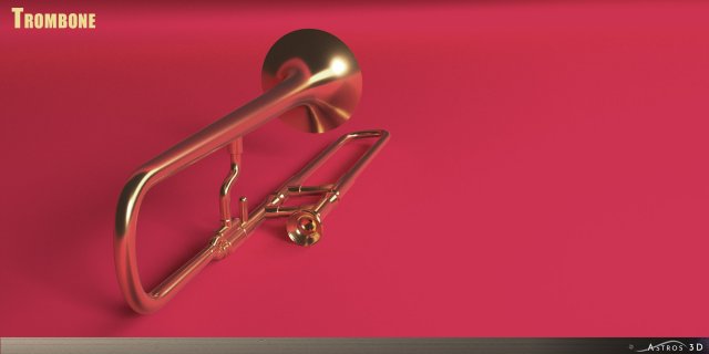 trombone no1 Free 3D Model in Brass 3DExport