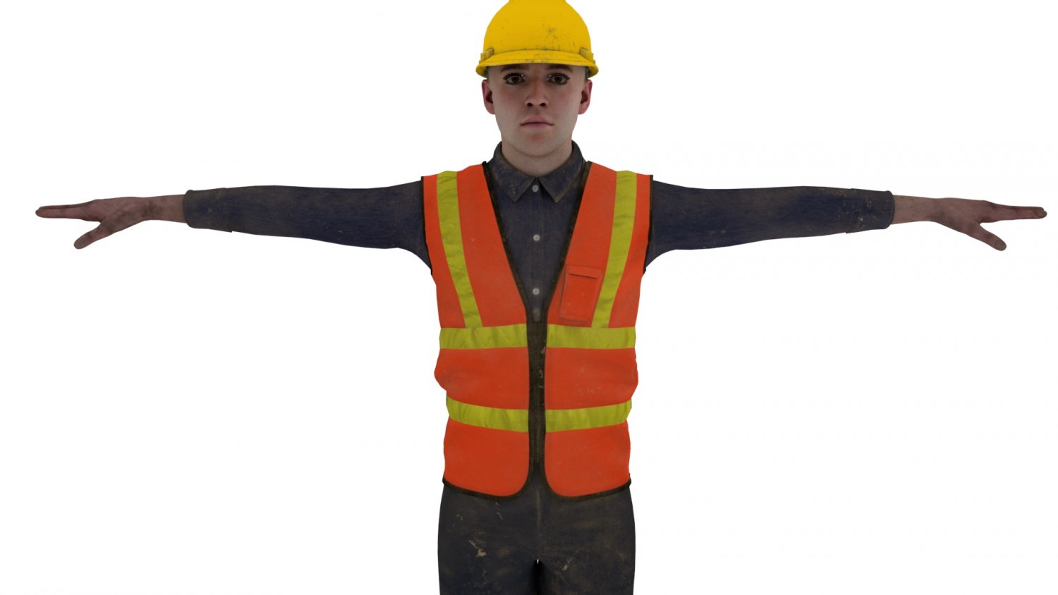 Construction worker 3D Model in Man 3DExport