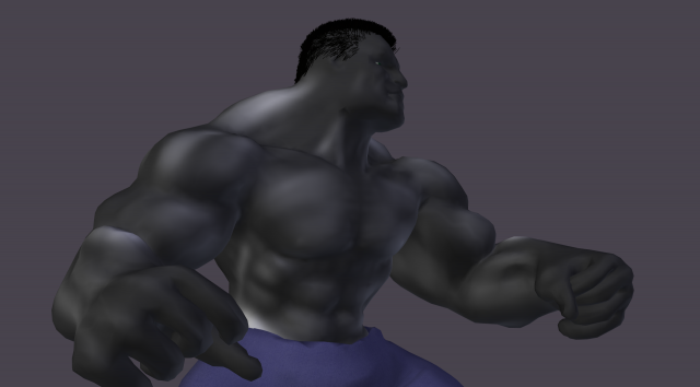 hulk rigged and animated 3D Model in Monster 3DExport