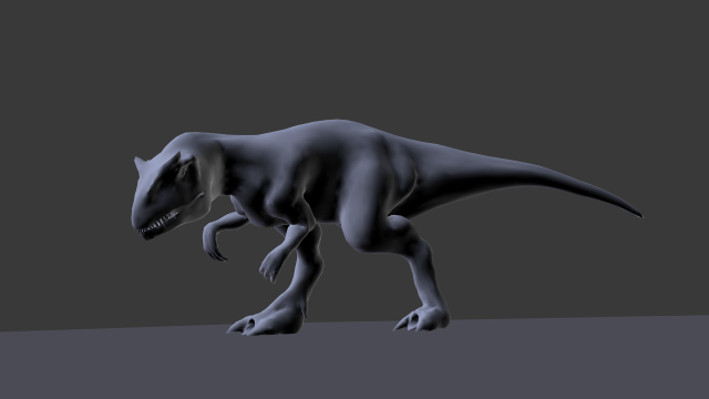 allosaurus rigged and animated 3D Model in Dinosaur 3DExport