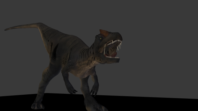 allosaurus rigged and animated 3D Model in Dinosaur 3DExport