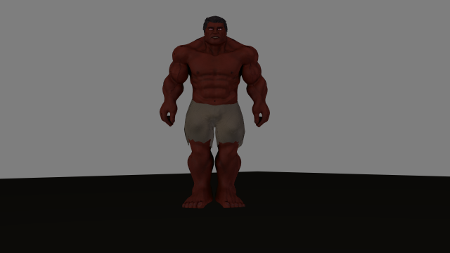 red hulk rigged and animated 3D Model in Fantasy 3DExport