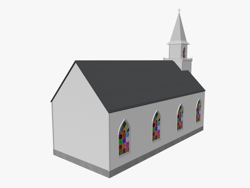 Church Low-poly 3D Model in Buildings 3DExport