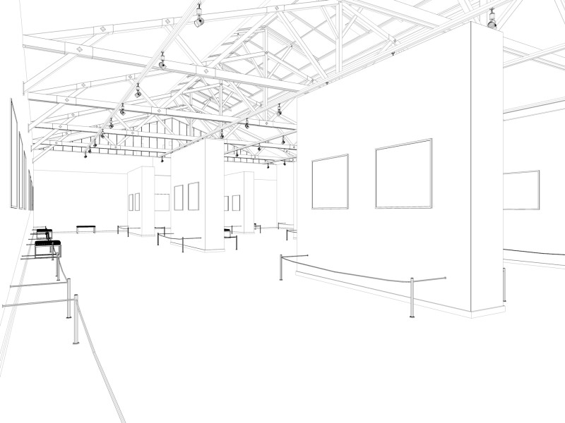 Art Gallery Exhibition 3D Model in Exhibit 3DExport
