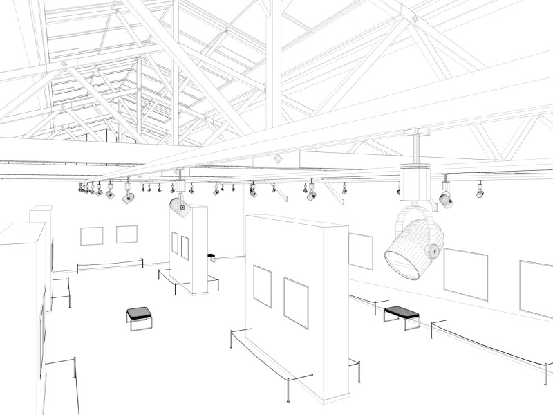 Art Gallery Exhibition 3D Model in Exhibit 3DExport