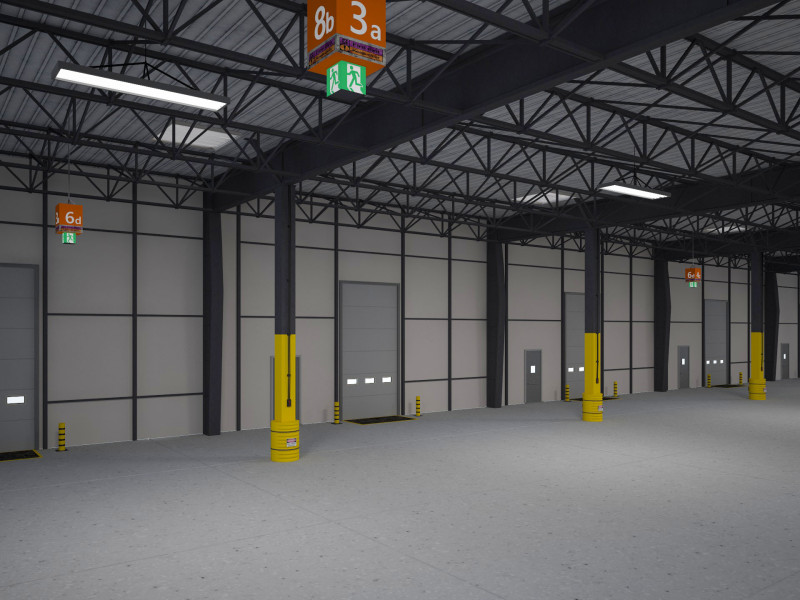 Exhibition Hall Warehouse 4 3D Model in Exhibit 3DExport