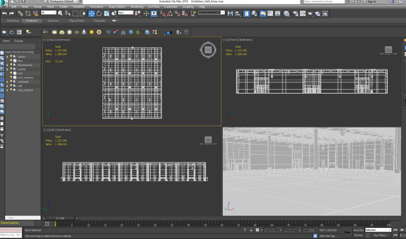 Exhibition Hall Warehouse 4 3D Model in Exhibit 3DExport