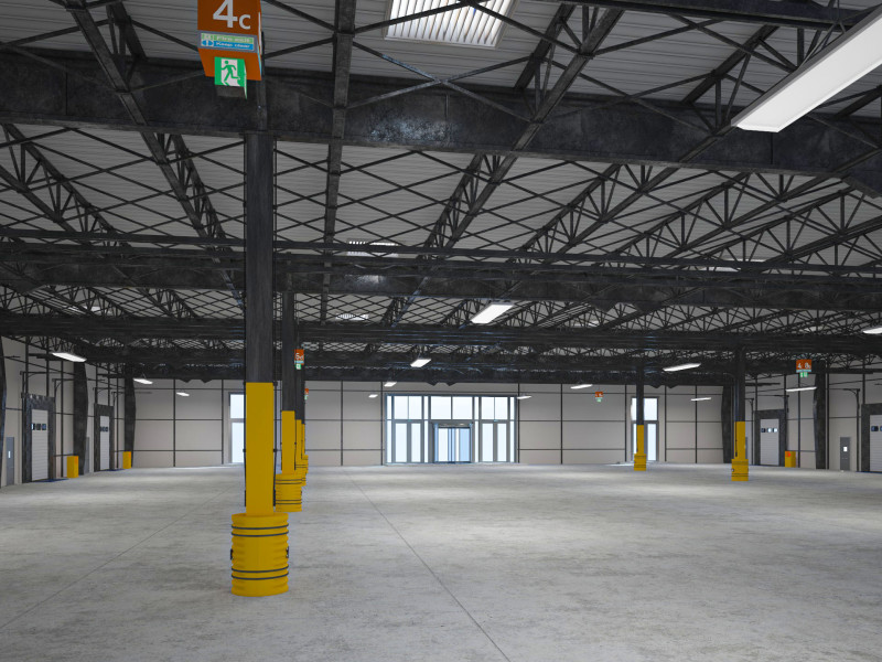 Exhibition Hall Warehouse 9 interior and exterior 3D Model in Hall 3DExport