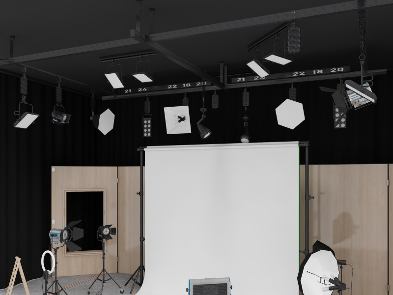 Photography Studio Scene 3D Model in Studio and Stage 3DExport