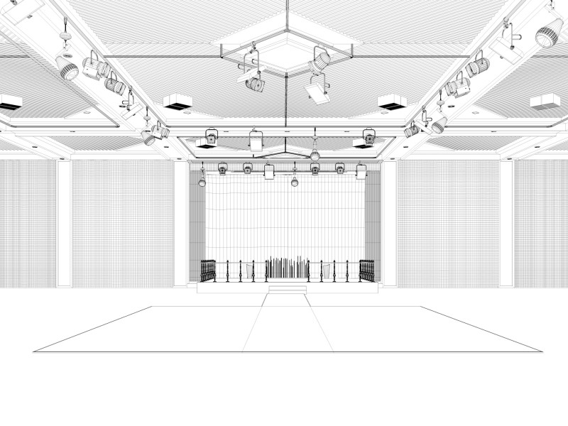 Wedding Hall 3D Model in Hall 3DExport