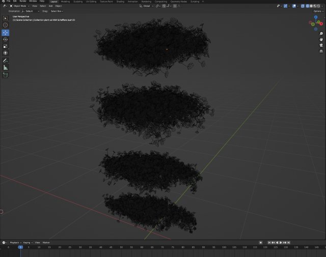 Collection plant vol 494 - blender model 3D Model in Bush 3DExport