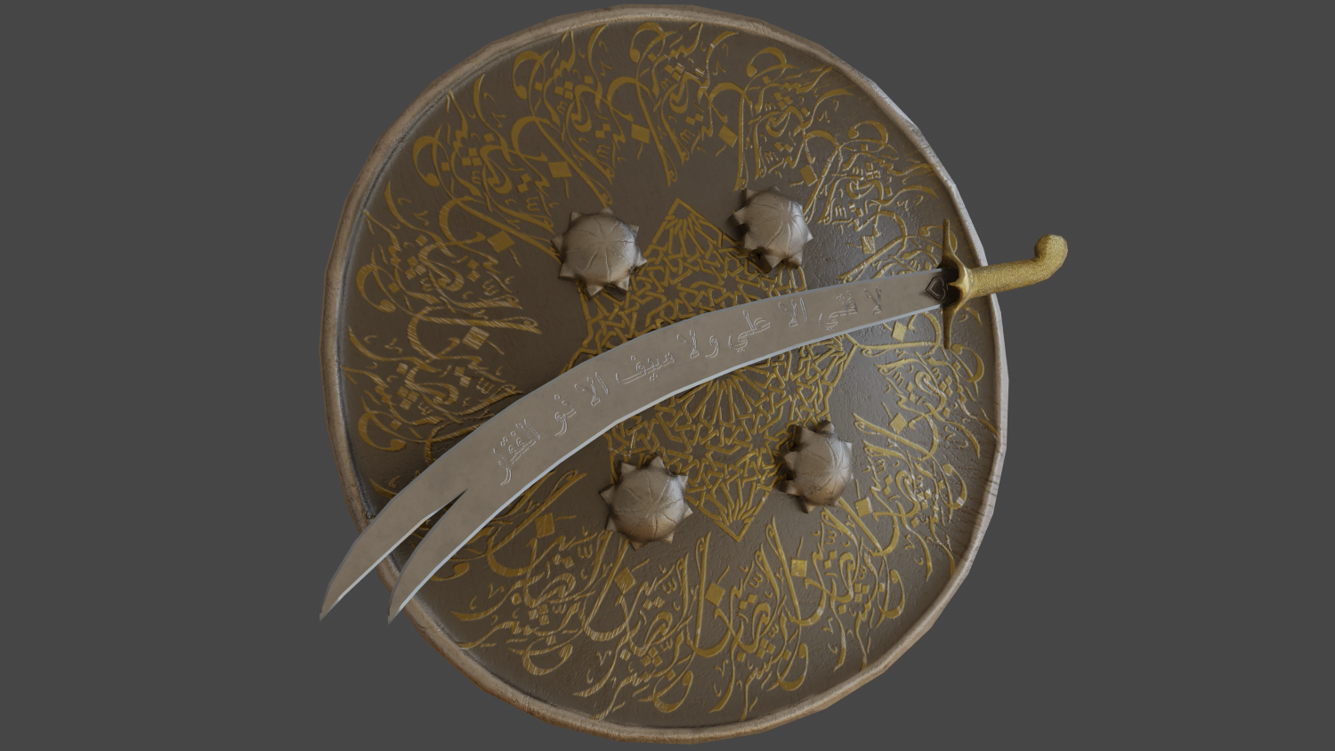 Sword n shield arabic islamic realisric and historic 3D Model in Shield ...