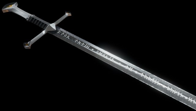 narsil - anduril lowpoly 3D Model in Melee 3DExport