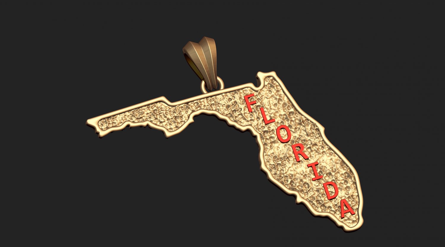 florida hammer texture pendant 3D Print Models in Pendants 3DExport