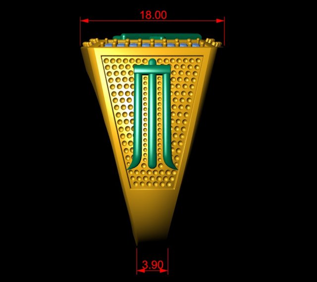y - letter signet ring 3D Print Model in Rings 3DExport