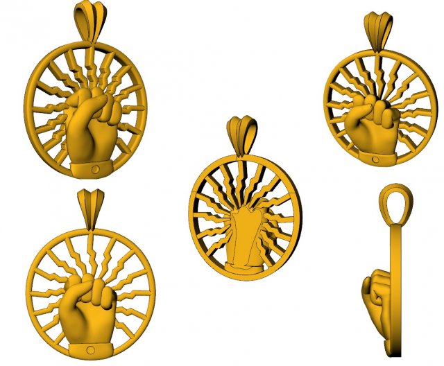 unity hand symbol pendant 3D Print Model in Pendants 3DExport