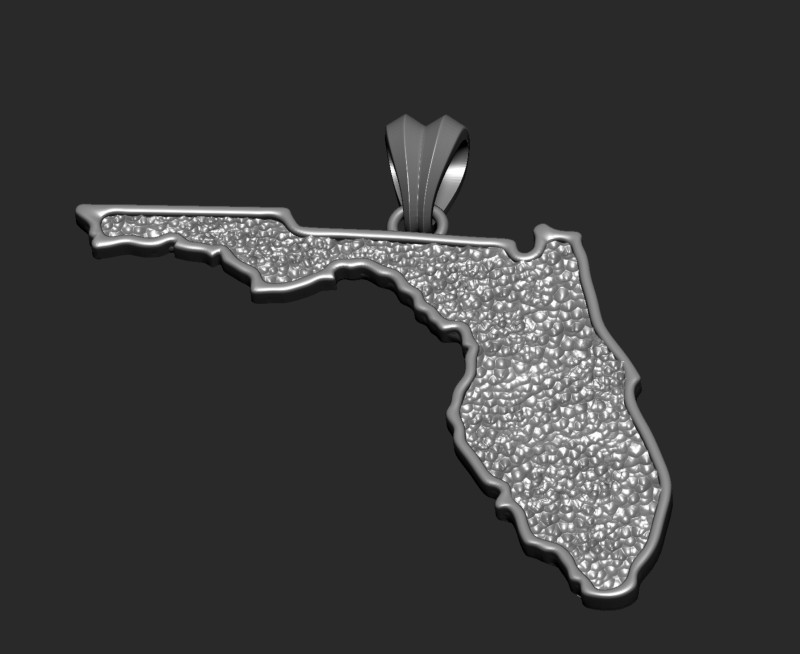 Plain Florida Hammer Texture Pendant 3D Print Model in Pendants 3DExport