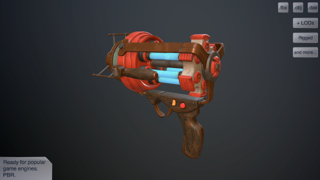retro laser pistol 3D Model in SCI-FI 3DExport