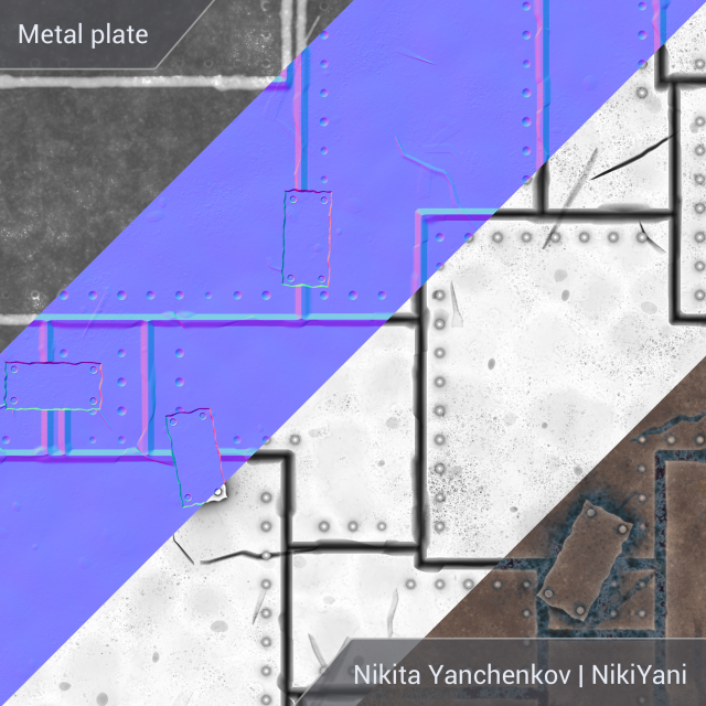 metal plate CG Textures in Metal 3DExport