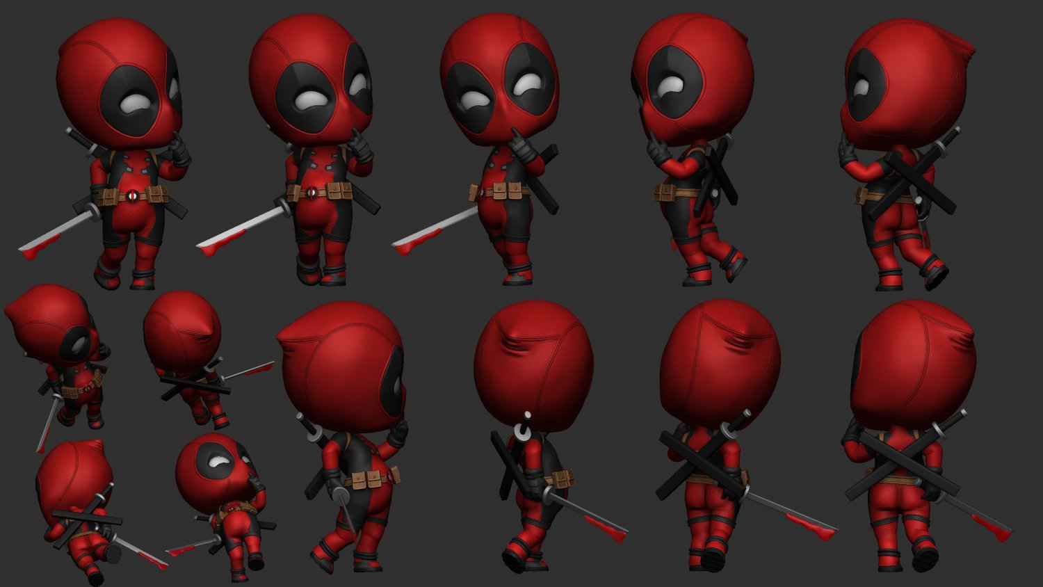 DeadPool Chibi 3dprint 3D Model in Monsters & Creatures 3DExport
