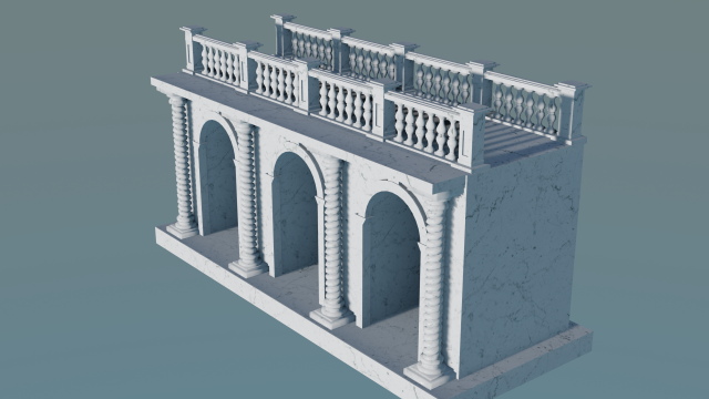 Classic Arched Portal 3D Model in Bridge 3DExport