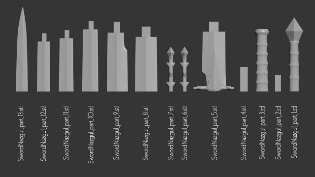 Sword Nazgul - Lord of the Rings 3D Print Model in Other 3DExport