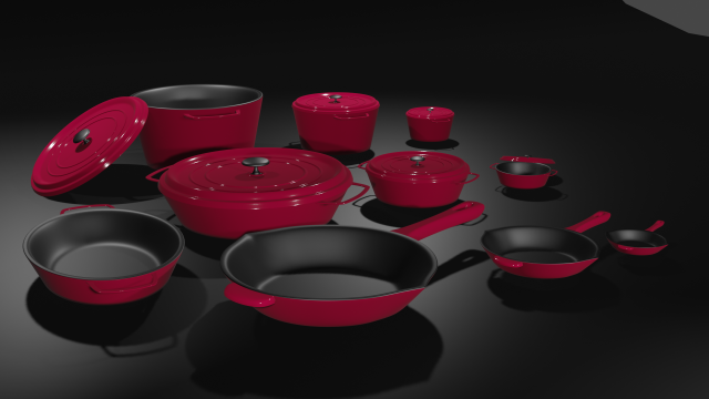 Cast iron cookware 3D Model in Kitchen 3DExport