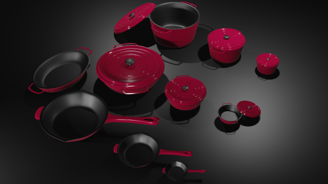 Cast iron cookware 3D Model in Kitchen 3DExport