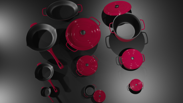 Cast iron cookware 3D Model in Kitchen 3DExport