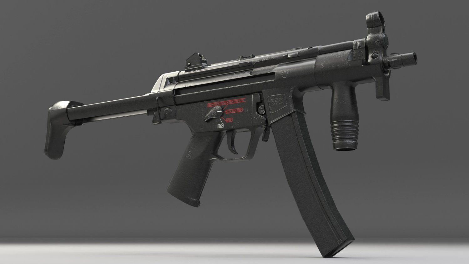 mp5k-pdw module - structural - low-poly 3D Models in Assault Rifles ...