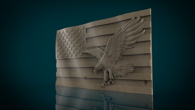 american flag and eagle stl model for cnc and 3d printer 3D Print Model ...