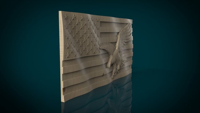 american flag and eagle stl model for cnc and 3d printer 3D Print Model ...