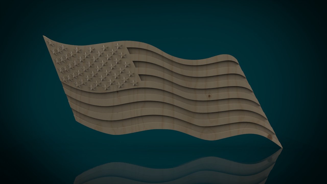 american flag stl model for cnc and 3d printer 3D Print Models in Signs ...