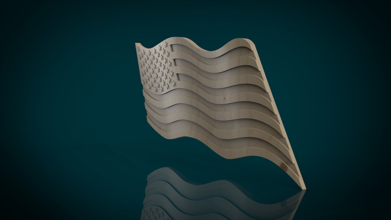 american flag stl model for cnc and 3d printer 3D Print Models in Signs ...
