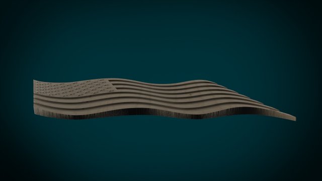 american flag stl model for cnc and 3d printer 3D Print Model in Signs ...