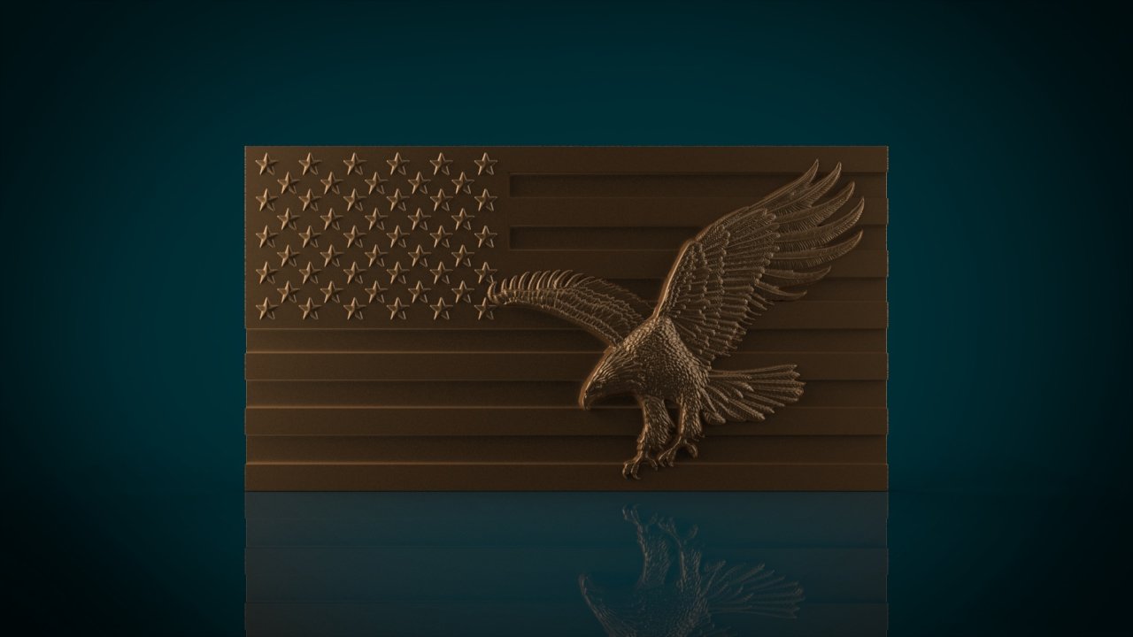American Flag and Eagle stl model for cnc and 3d printer 3D Model in ...